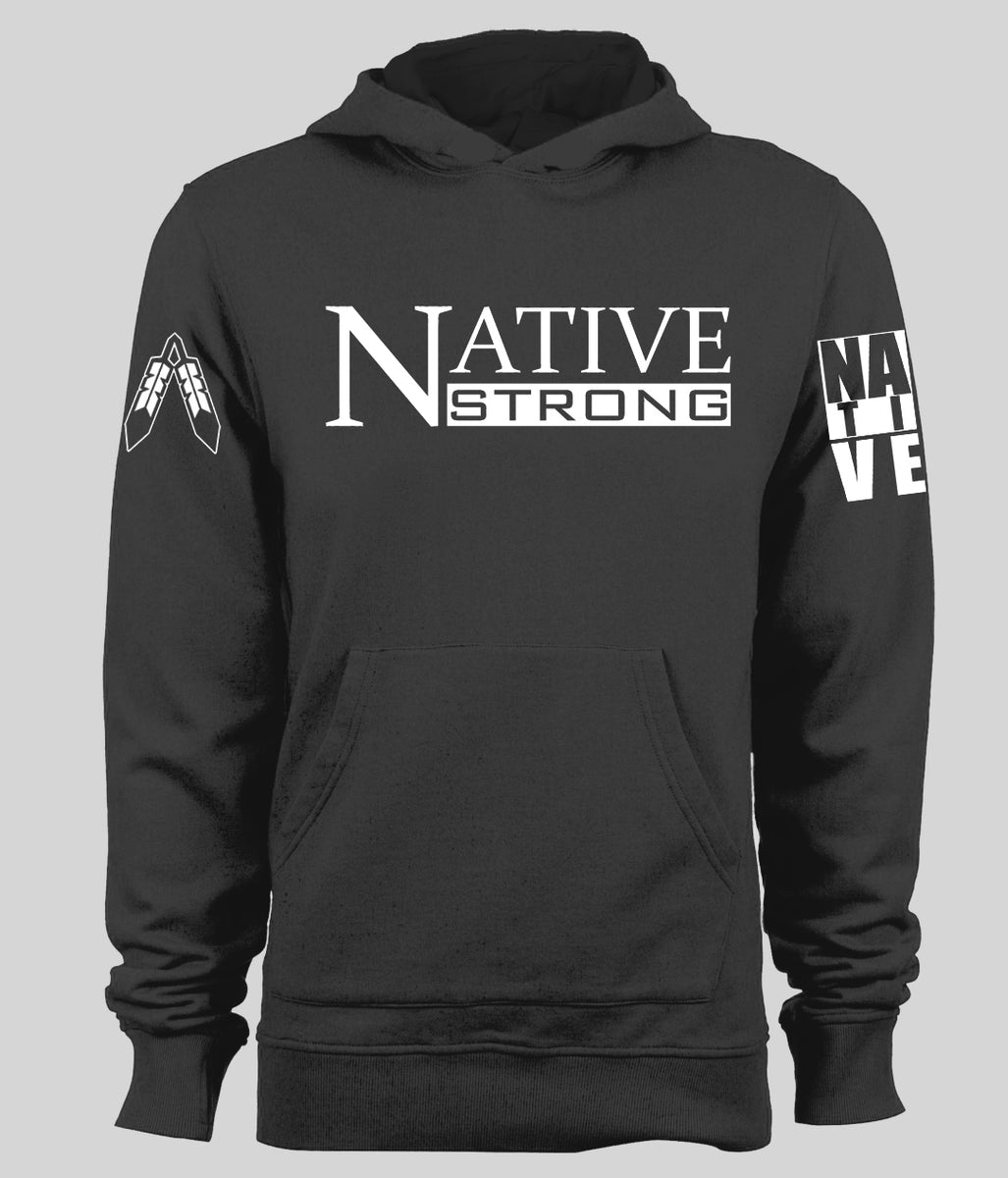 Native Strong Design 5 - Black Hoodie – Commod Bod Clothing LLC